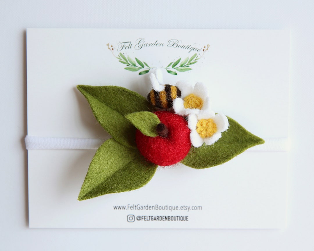 Felt Apple Headband, Felt Headband, Apple Fruit Headband, Flower ...