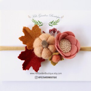 Wool Felt Pumpkin Headband, Felt Halloween Headband, Felt Headband ...