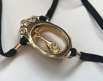 Women's Gold G-String Clitoral Jewelry With Blue Acrylic | Etsy