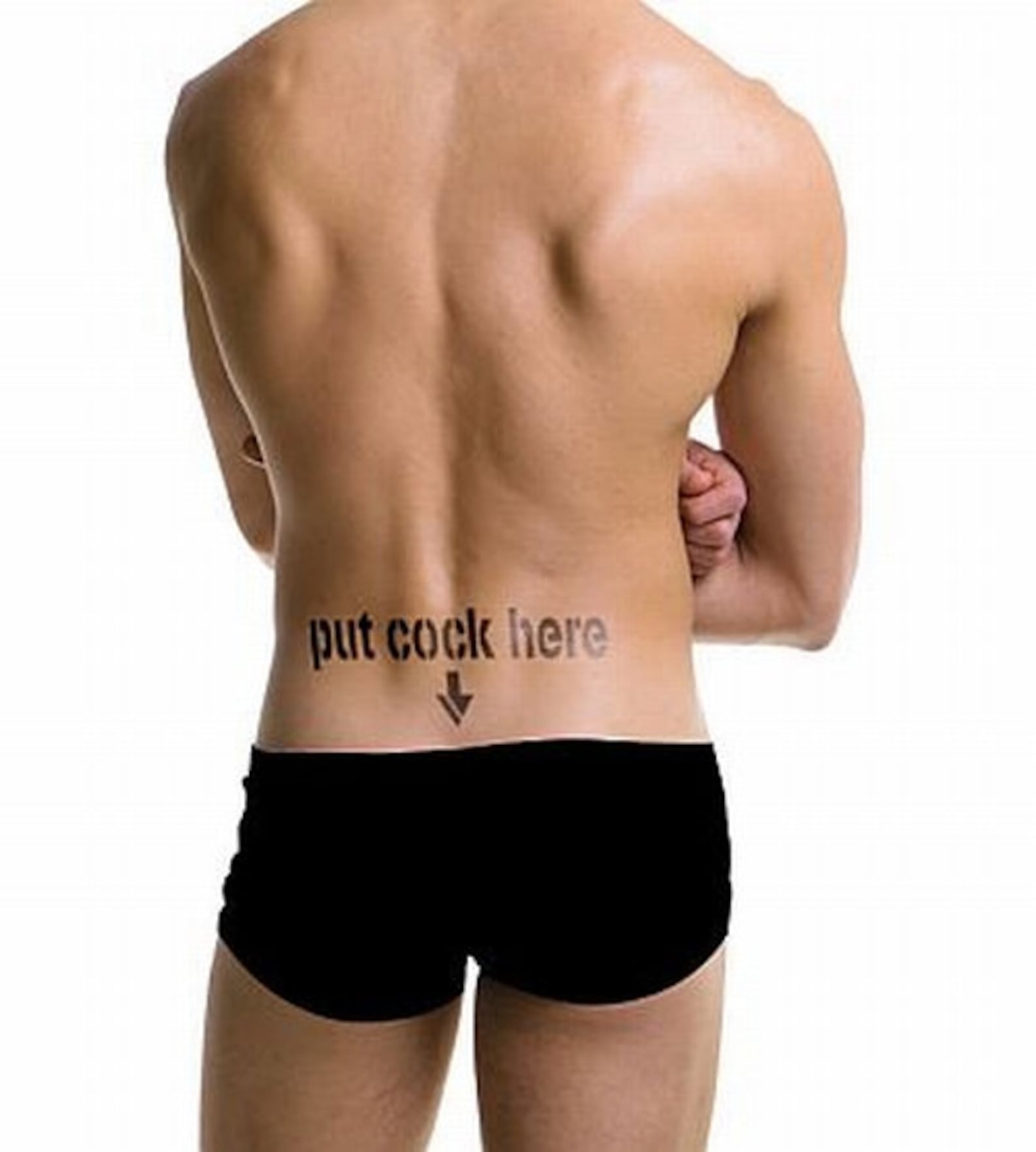 Put Cock Here Naughty Temporary Tattoo In Black Etsy