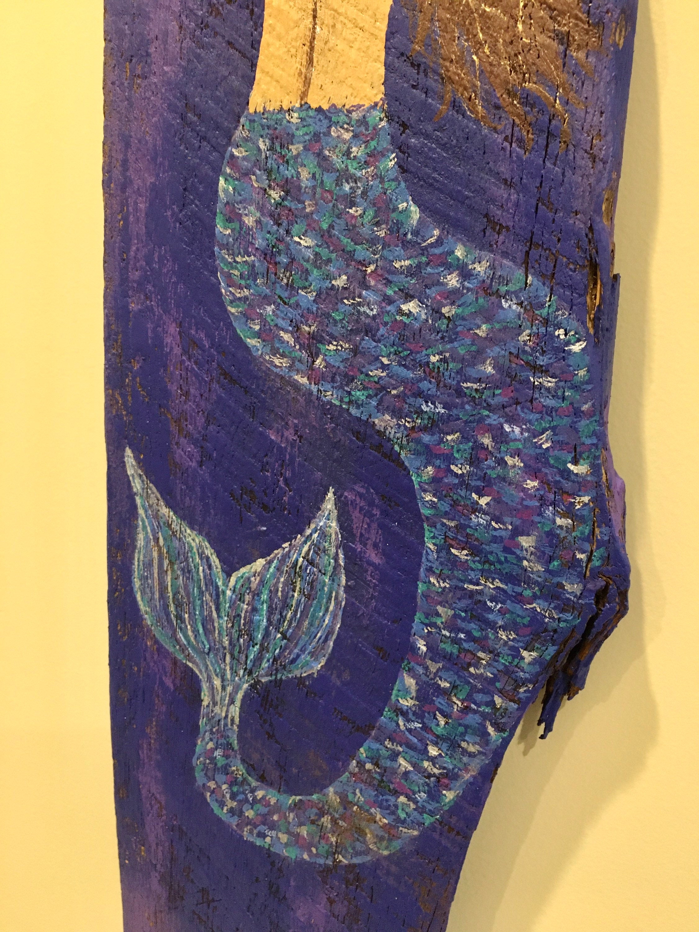 Mermaid Hand-painted on Reclaimed Wood Sign - Etsy