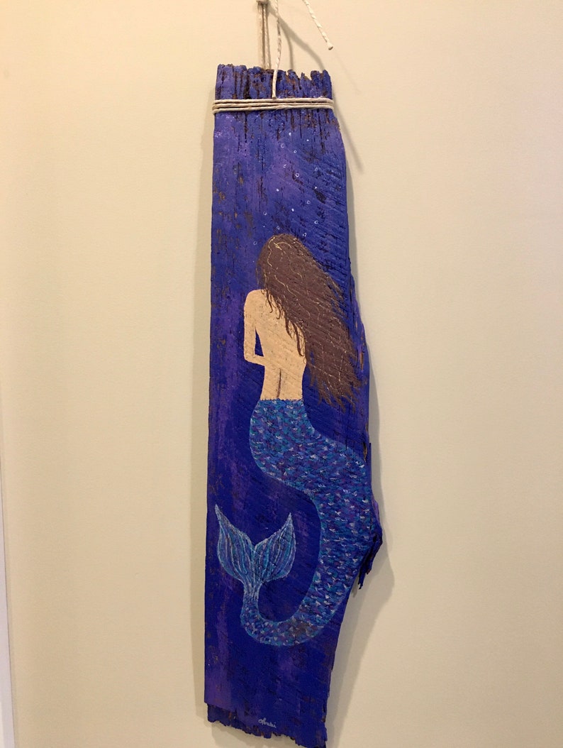 Mermaid Hand-painted on Reclaimed Wood Sign - Etsy