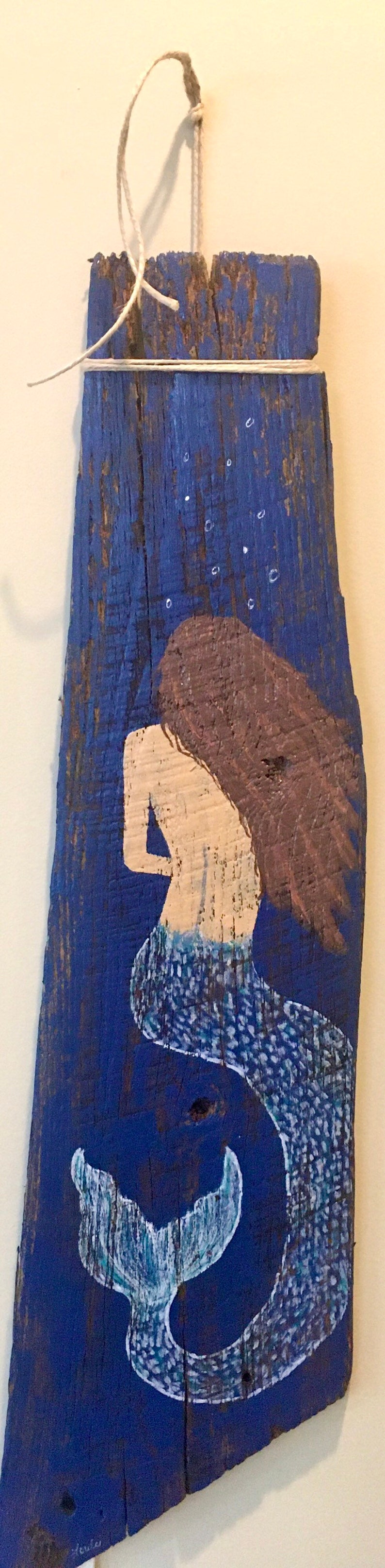 Mermaid Hand-painted on Reclaimed Wood Sign - Etsy