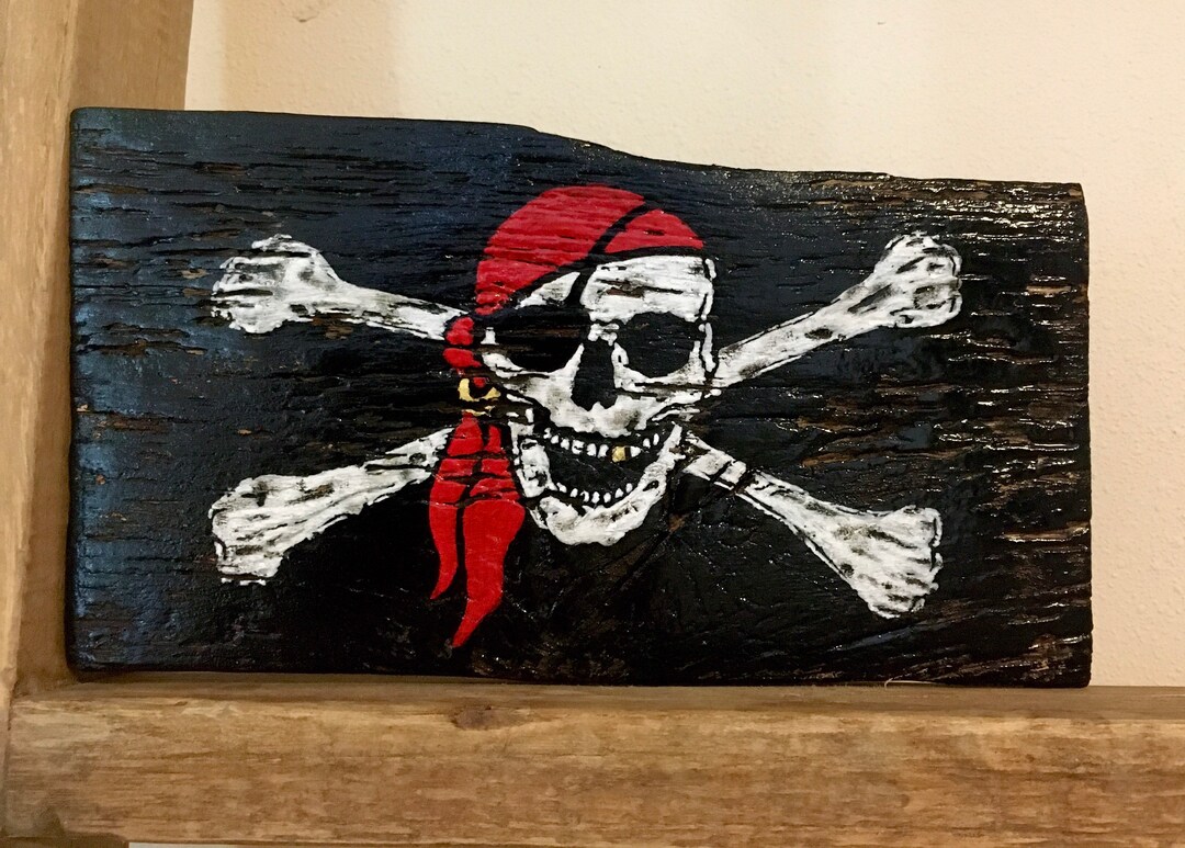 Custom Hand-painted Wood Pirate Sign - Etsy