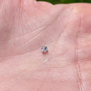 Dermal Top With 4mm Natural Diamond Labret Stud With 14K Solid Yellow ...