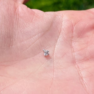 Dermal Top With 4mm Natural Diamond Labret Stud With 14K Solid Yellow ...