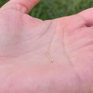 Fishtail Nose Ring Bendable 22g 1.5mm-3mm Genuine Diamond 14K Solid ...