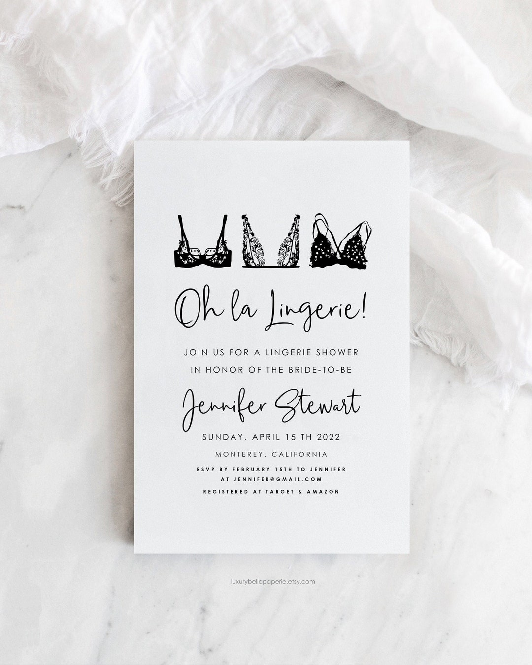 Lingerie Shower Invitation Diy Bachelorette Party Invitation Template