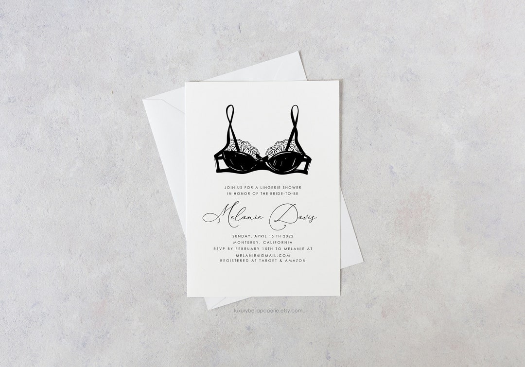 Bridal And Lingerie Shower Invitation Modern Diy Bachelorette Party