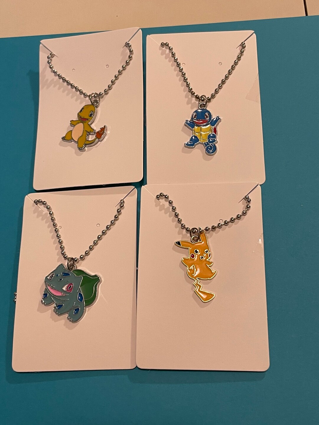 Pokémon Charm Necklaces- Squirtle, Charmander, Pikachu, Bulbasaur ...