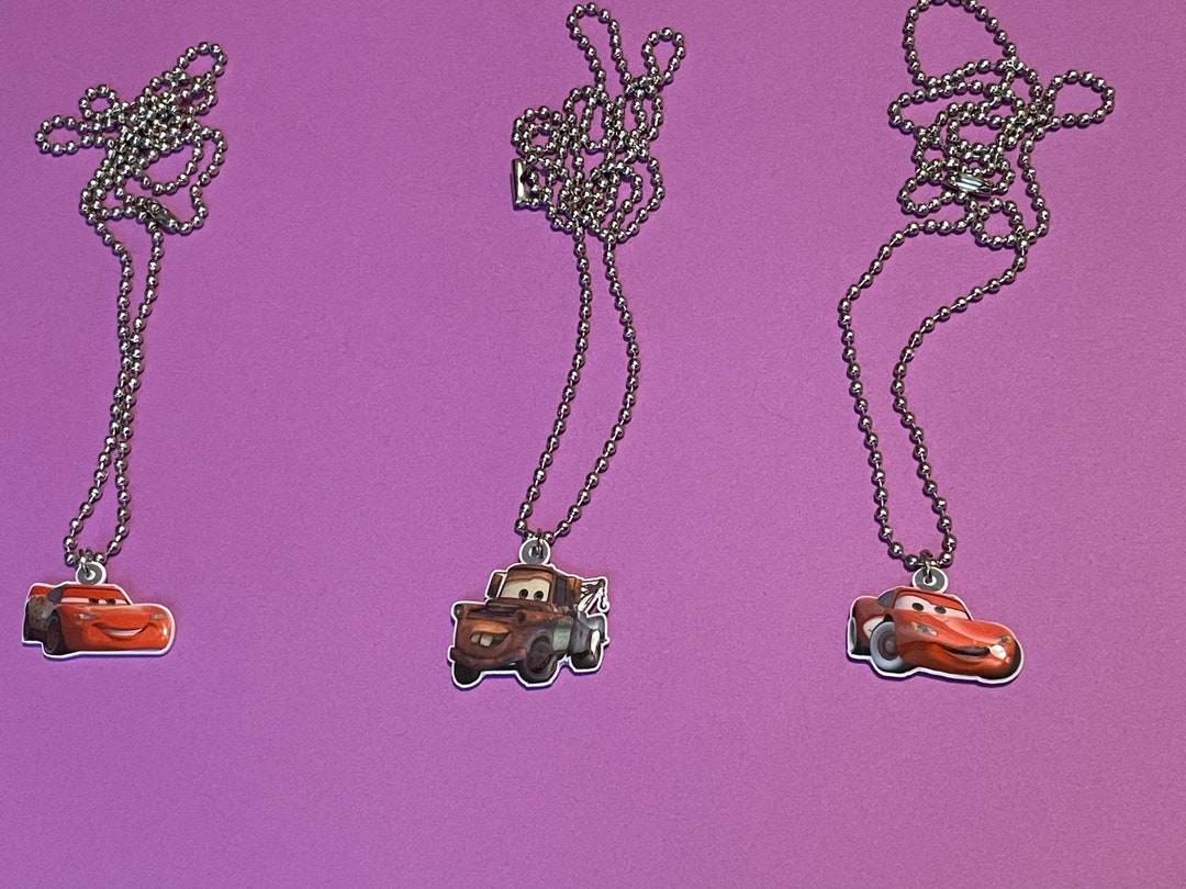 Acrylic Lightning Mcqueen Charm Necklaces - Etsy