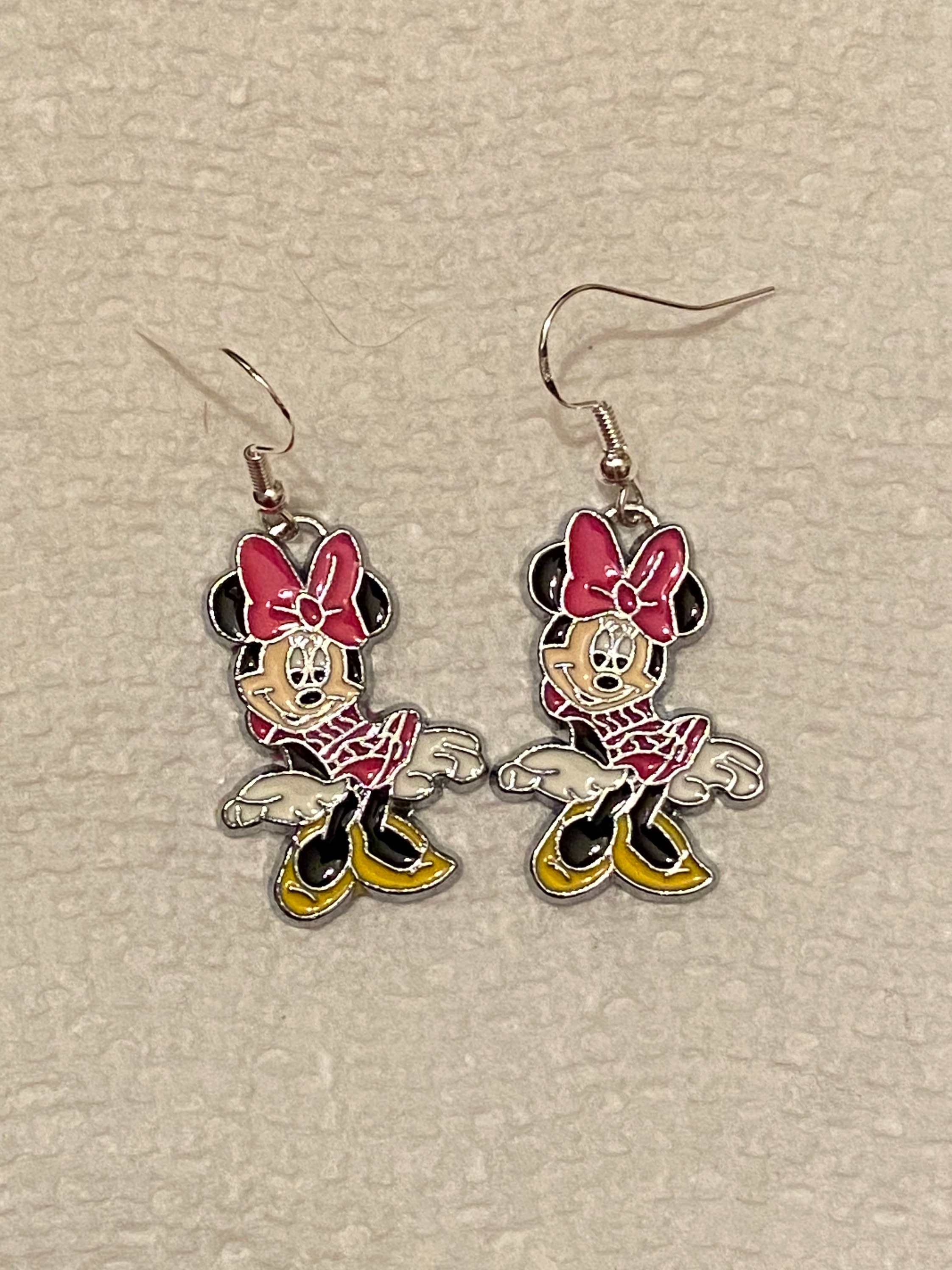 Minnie Mouse Charm Earrings - Etsy UK