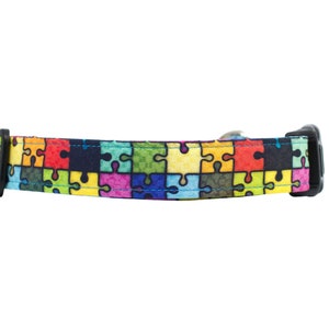 Puzzle Piece Dog Collar Jigsaw Puzzle Cat Collars Vibrant Colors 100% ...