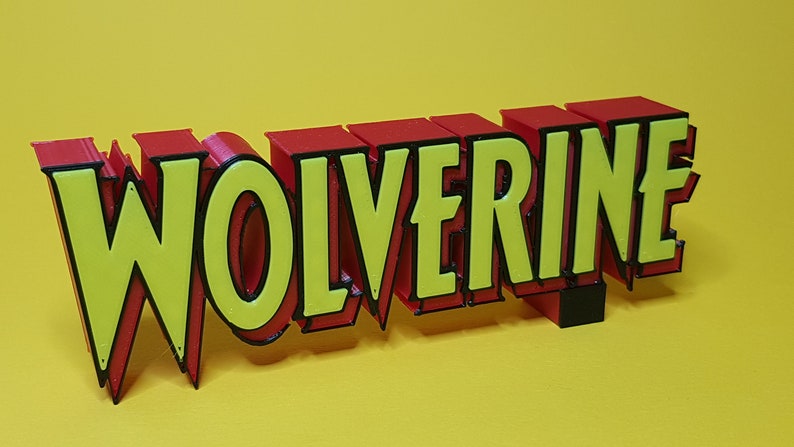 Wolverine 3D Printed Comic Book Logo This is a Great Piece - Etsy