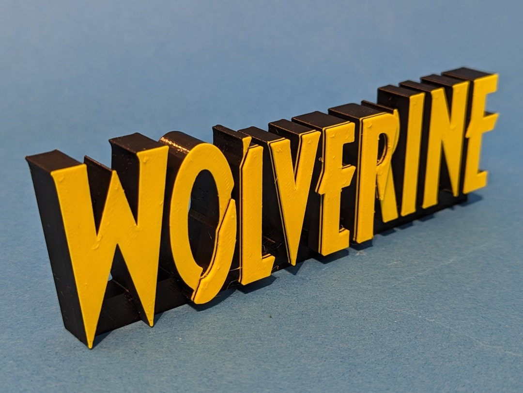 Wolverine all New Logo 3D Printed Comic Logo for Desk Stand or Mount an ...