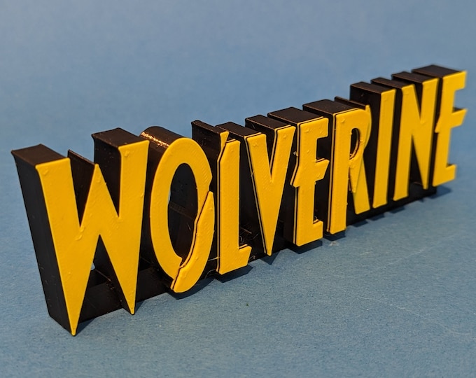 Wolverine all New Logo 3D Printed Comic Logo for Desk Stand or Mount an ...
