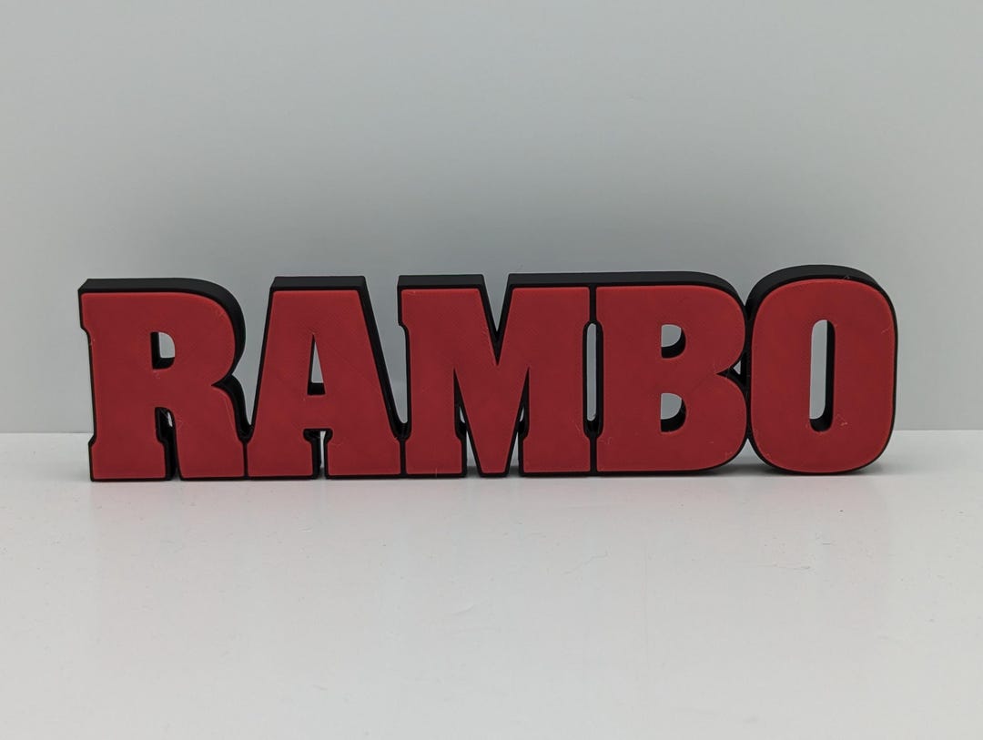 Rambo 3D Printed Movie Logo for Desk Stand or Mount on a Wall. - Etsy UK