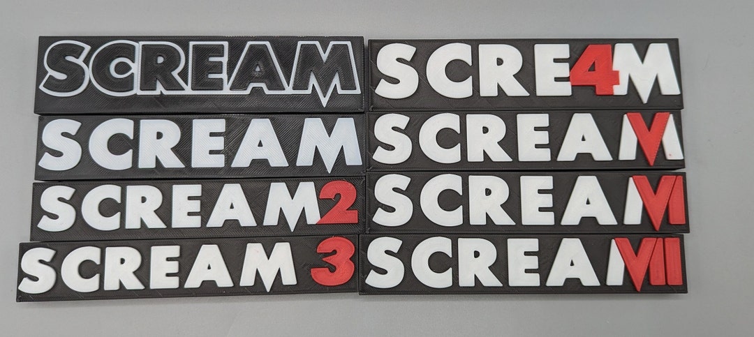 Scream Movie Logo All 7 Logos to Choose From 3d Printed Logo for Shelf ...