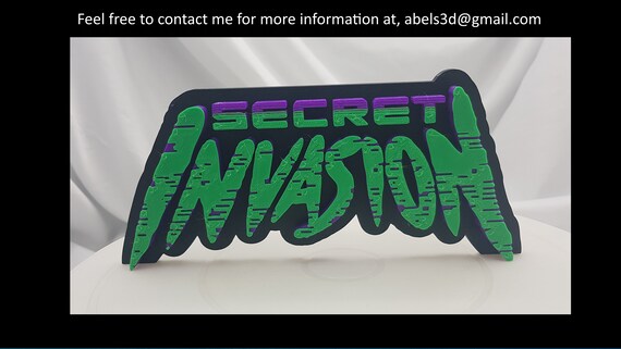 Secret Invasion 3D Printed Comic/tv Logo for Desk Stand or - Etsy