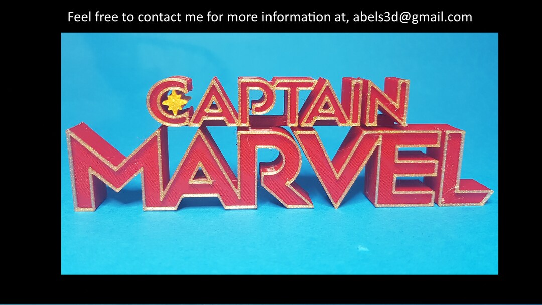 Captain Marvel 3D Printed Comic Book Logo This is a Great Piece of ...