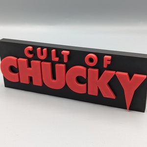 Cult of Chucky 3D Printed Movie Logo for Desk Stand or Mount an a Wall ...