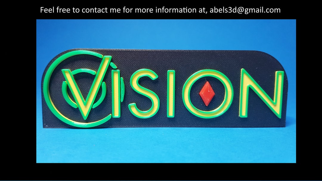 Vision 3D Printed Comic Logo Door or Wall Plaque. - Etsy