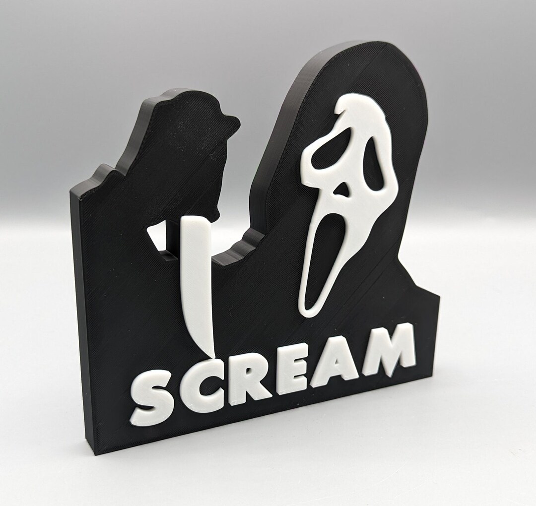 Scream Ghost Face Logo 3d Printed Logo for Shelf, Desk or Wall Mount ...