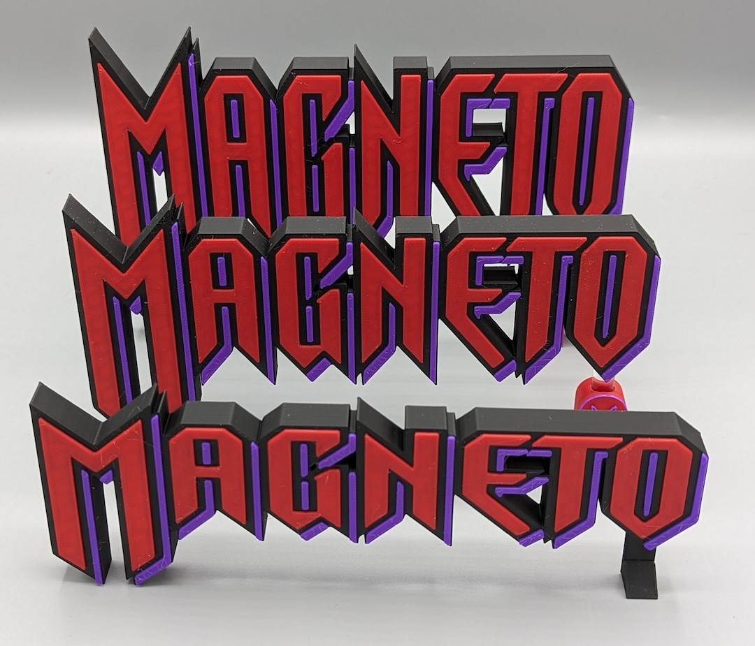 Magneto 3D Printed Cartoon/comic Logo for Desk Stand or Mount an a Wall ...