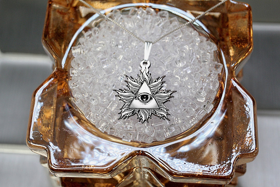 Illuminati Necklace - Sterling Silver Symbol Pendant - Handmade Masonic ...