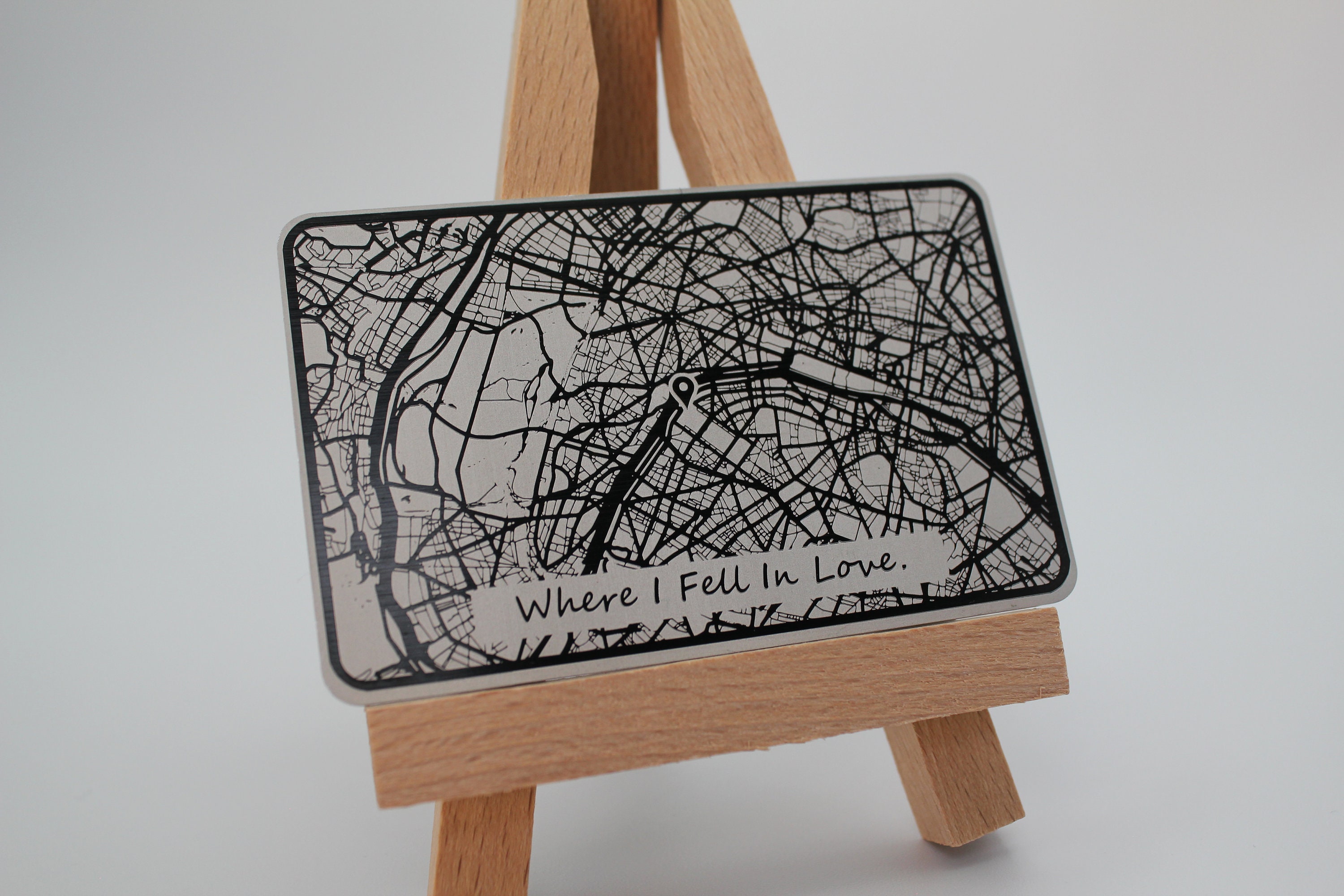 Custom Engraved Map Plaque Where We Met Minimalist Personalized ...