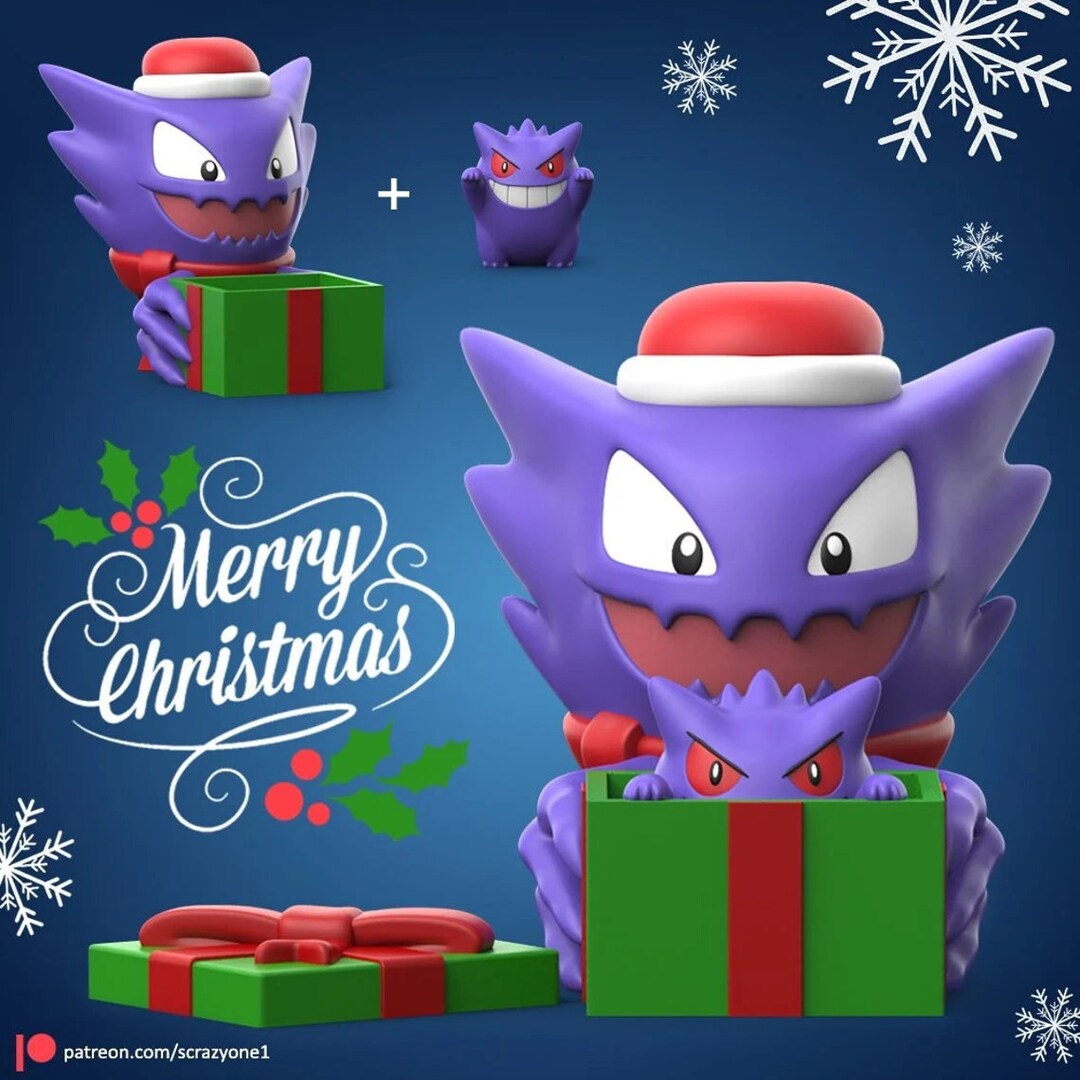 Christmas Haunter and Gengar in Gift Box - Etsy