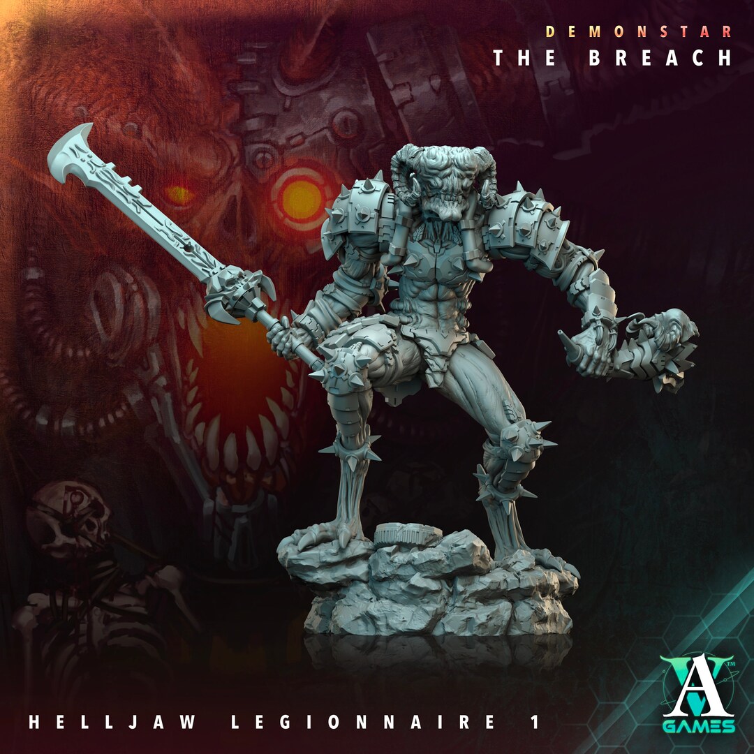Helljaw Legionnaire- Demonstar - the Breach- Miniatures-archvillain ...