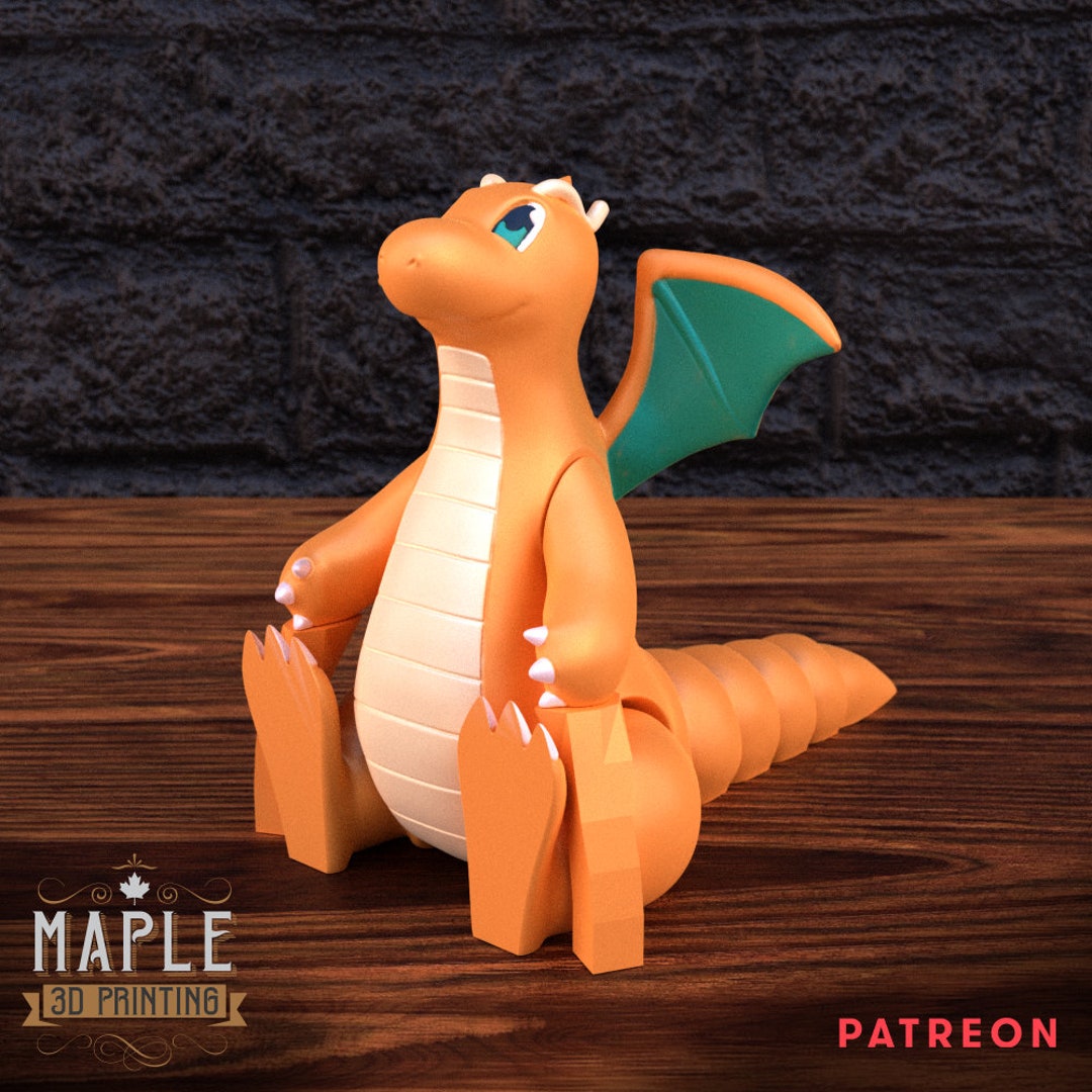 Vibrantly Printed Articulating Dragonite Miniature | Perfect Desk ...
