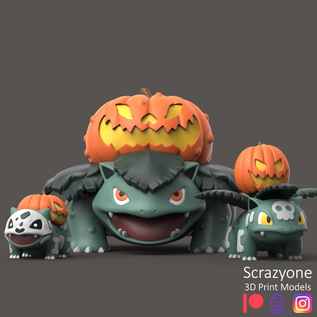 Spooky Halloween Bulbasaur Evolution Figure in 4k Resolution - Easy ...