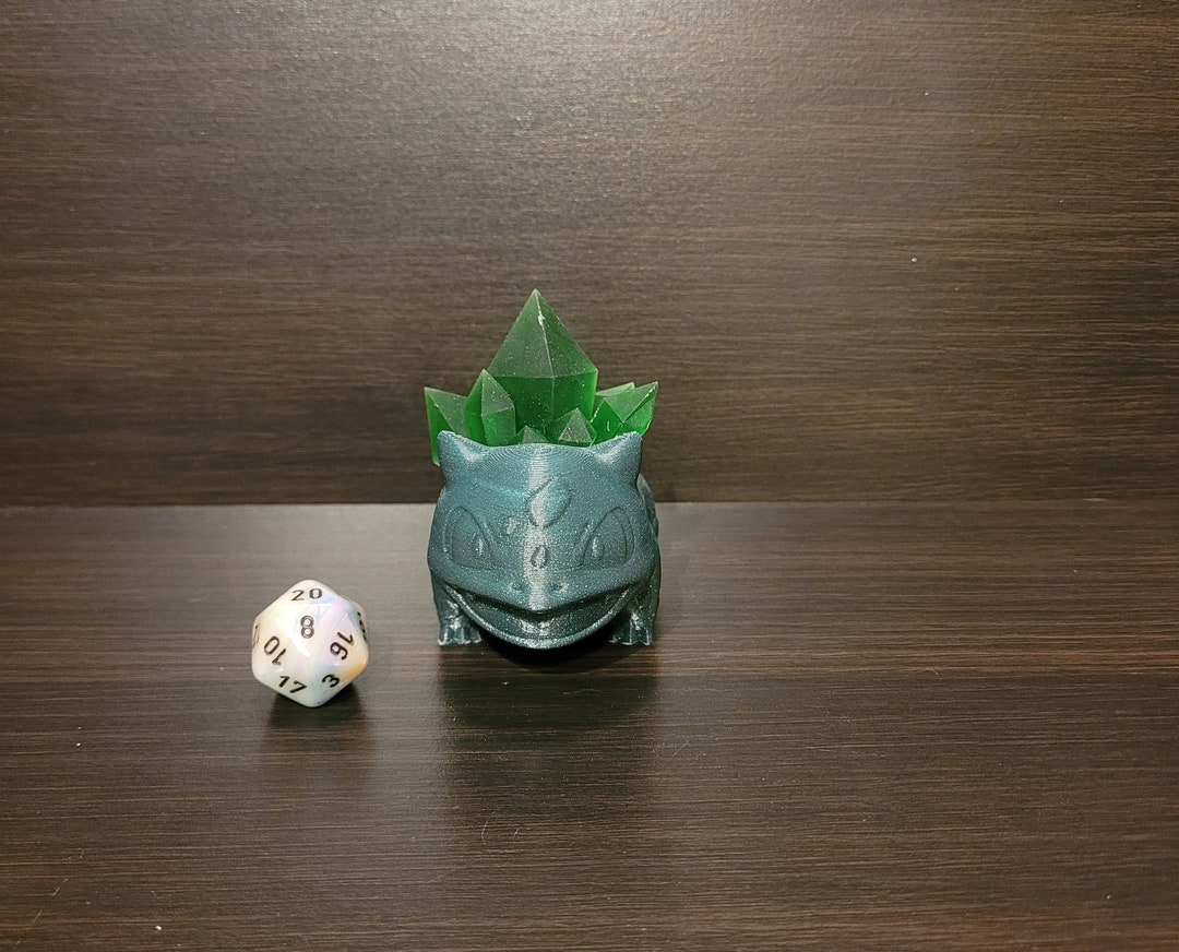 Customizable Bulbasaur Crystal Statue - 3D Printed Pokemon Decor ...