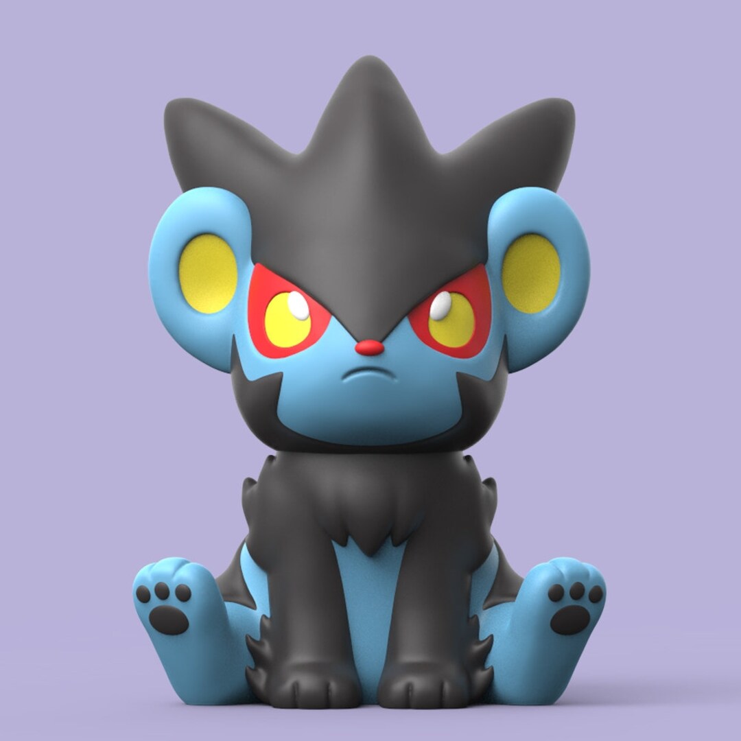 Custom Two-tone Chibi Luxray Printed Figure | 4k Resolution Design ...