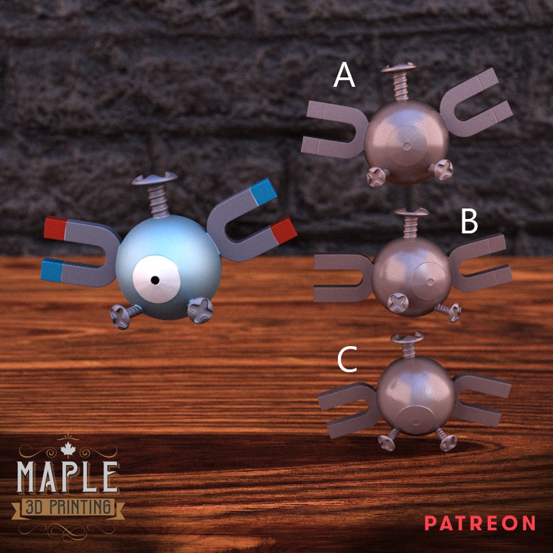High Resolution Filament Printed Magnetic Pokemon Wall Mounted Magneton ...