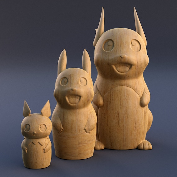 Raichu-pikachu-pichu Nesting Dolls - Etsy