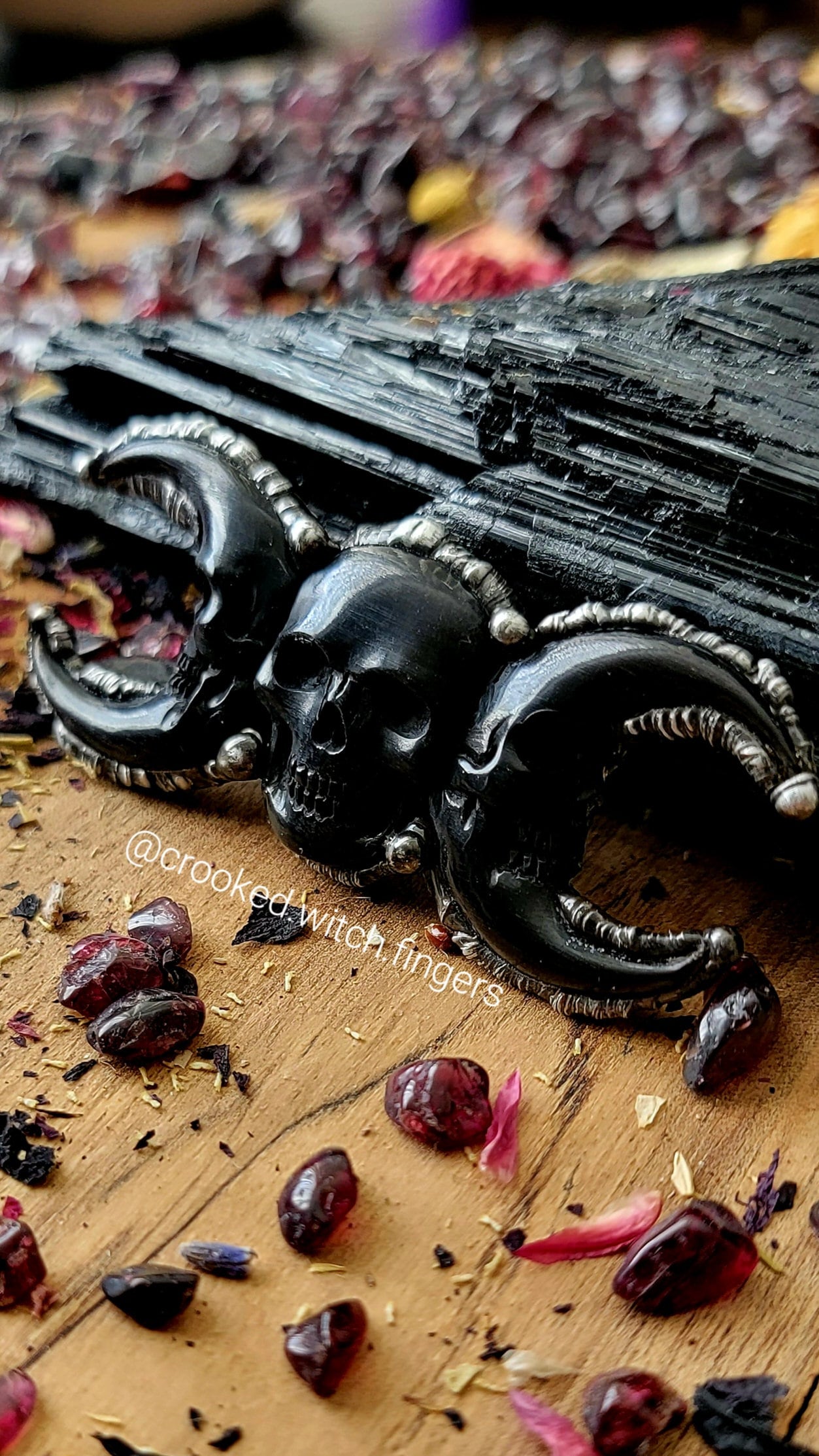 Hand Carved Dark Triple Goddess Brooch Halloween Samhain One of a Kind ...