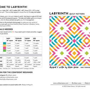 Labyrinth - PDF Quilt Pattern Download - Baby, Toddler, Throw & Bed ...