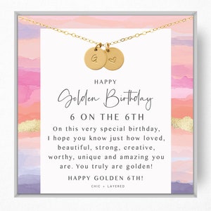 6th Golden Birthday Gift Necklace • Happy Golden Birthday • Birthday ...