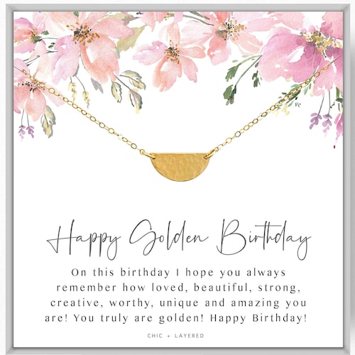 Golden Birthday Gift Personalized Necklace Happy Golden - Etsy