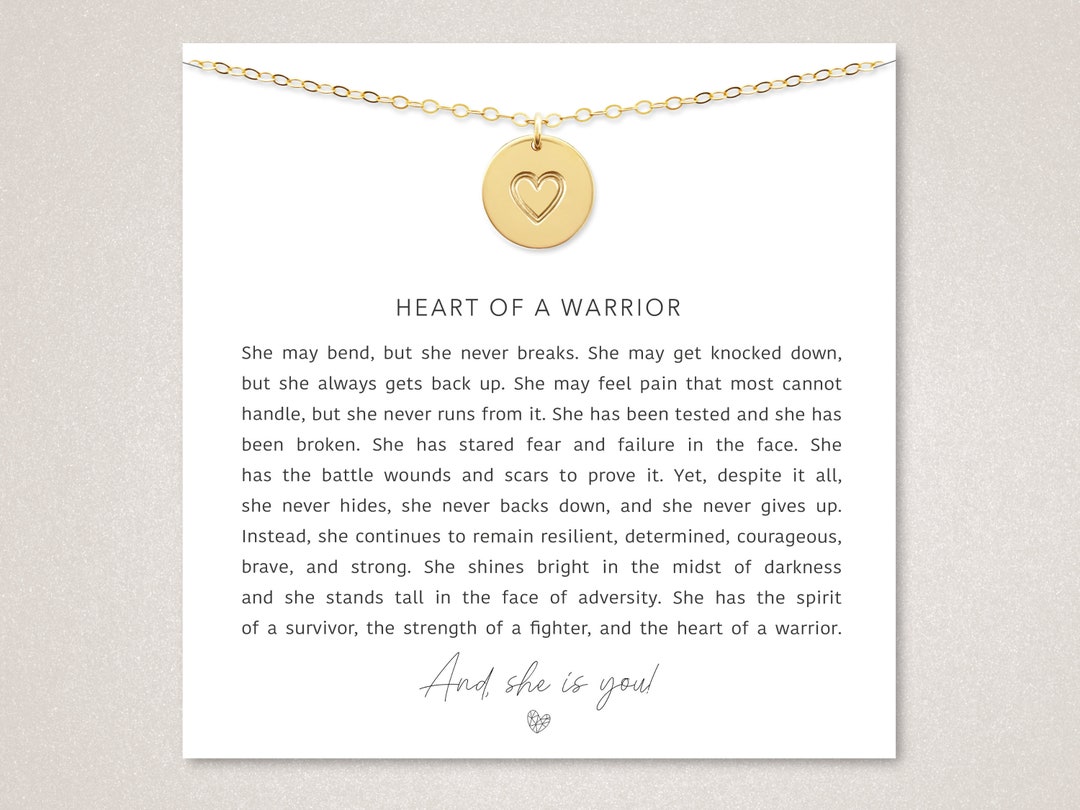 Heart of a Warrior | Empowering Gift Necklace • Fighter Hardship Gift ...