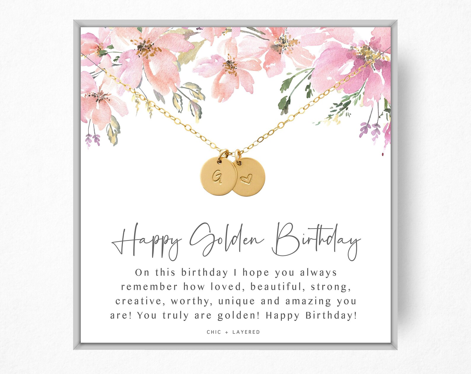 Golden Birthday Gift Necklace • Happy Golden Birthday • Personalized ...