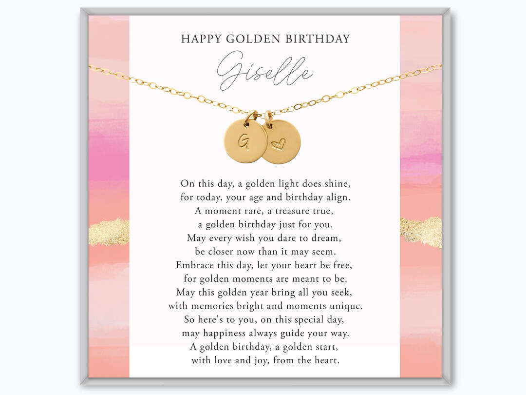 Golden Birthday Necklace, Happy Golden Birthday Gift, Personalized ...