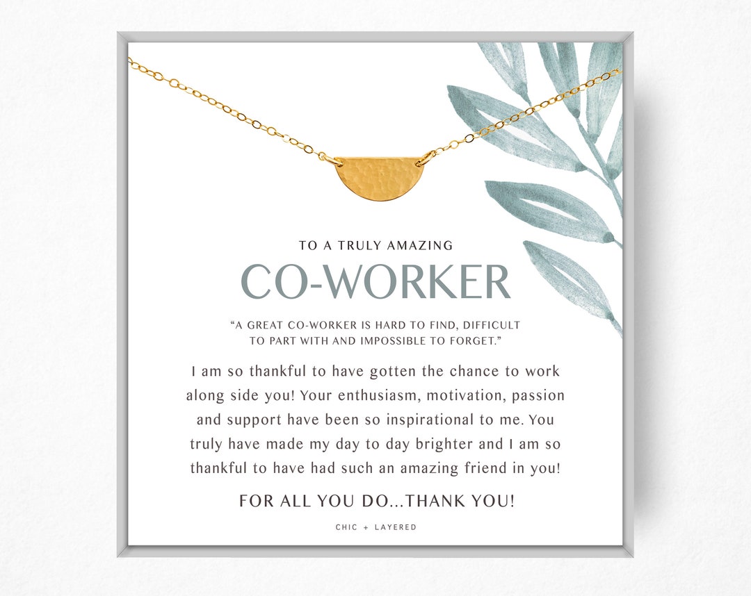 Co-worker Appreciation Gift Necklace • Colleague Gift • Gift for Friend ...