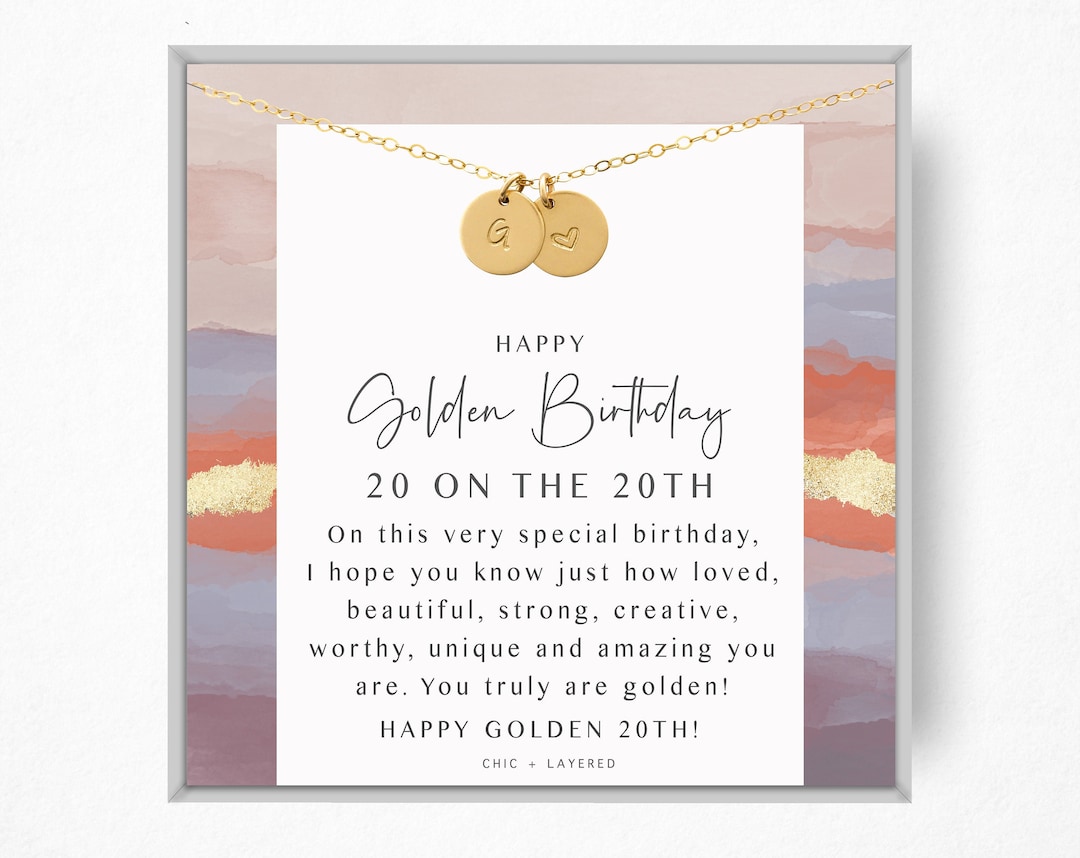 20th Golden Birthday Gift Necklace • Happy Golden Birthday • Birthday ...