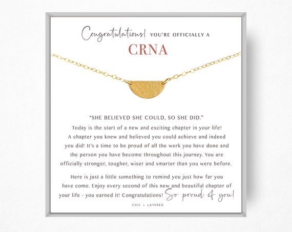 CRNA Graduation Gift Necklace Nurse Anesthetists Graduate | Etsy
