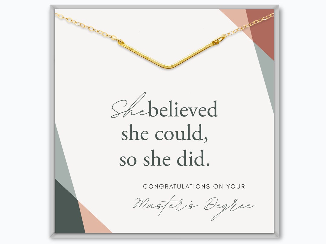 Master's Degree Graduation Gift Necklace, Masters Student Gift, Master ...