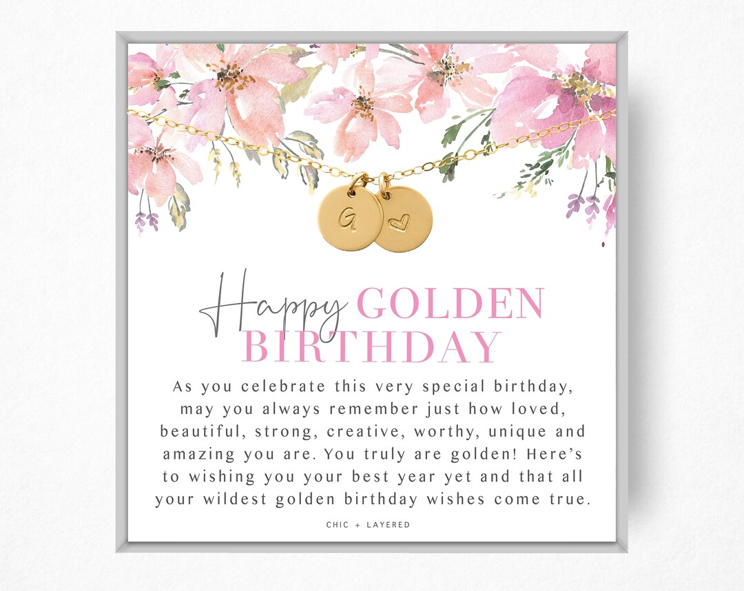 Golden Birthday Gift Necklace • Happy Golden Birthday • Personalized ...